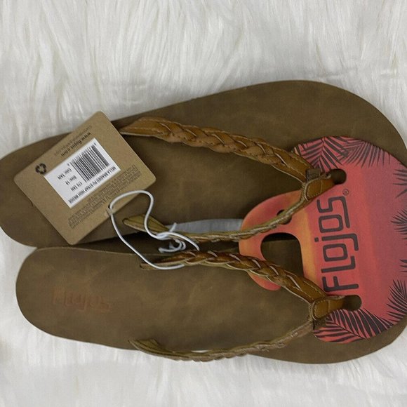 Flojos | Shoes | Flojos Nella Braided Strap High Wedge Flipflop Sandals ...
